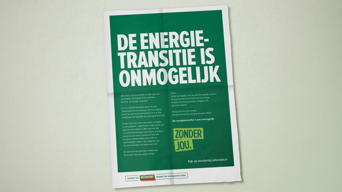 De energietransitie is onmogelijk (inzending Alliander) - Werf&