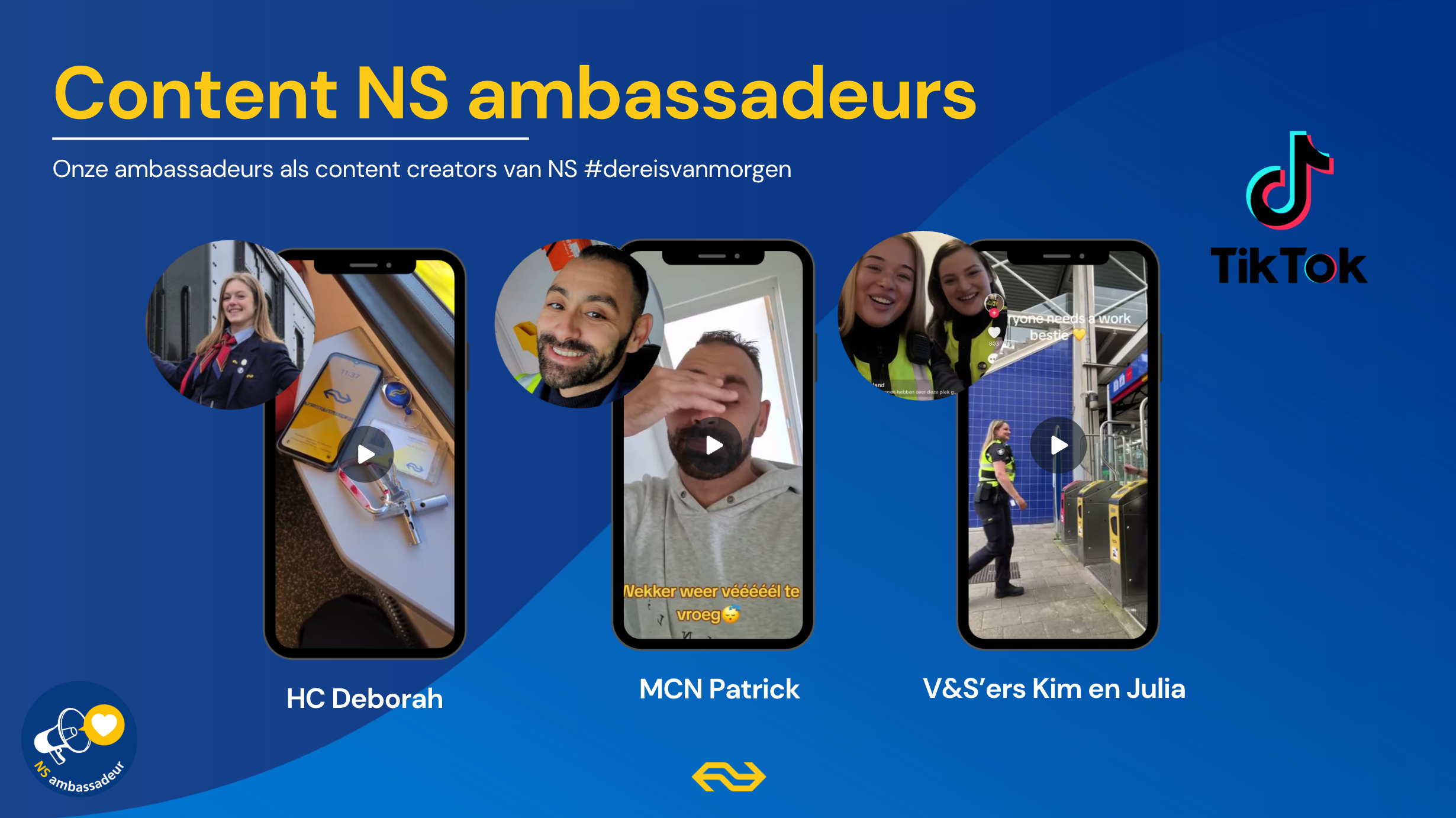 Ambassadeursprogramma NS💛💙: wij regelen het podium, zij delen hun verhaal (inzending NS) - Werf&
